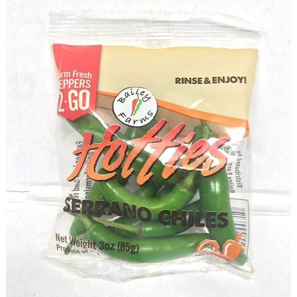 Amazon.com: Bailey Farms, Pepper Serrano Single Serve, 3 Ounce ...