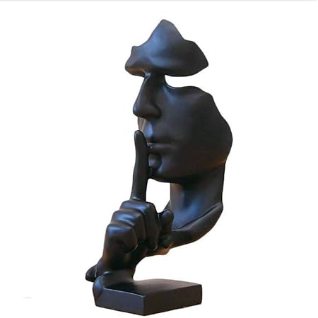 Amazon.com: prosfalt 3 Pcs Thinker Statue, Silence is Gold Abstract Art ...