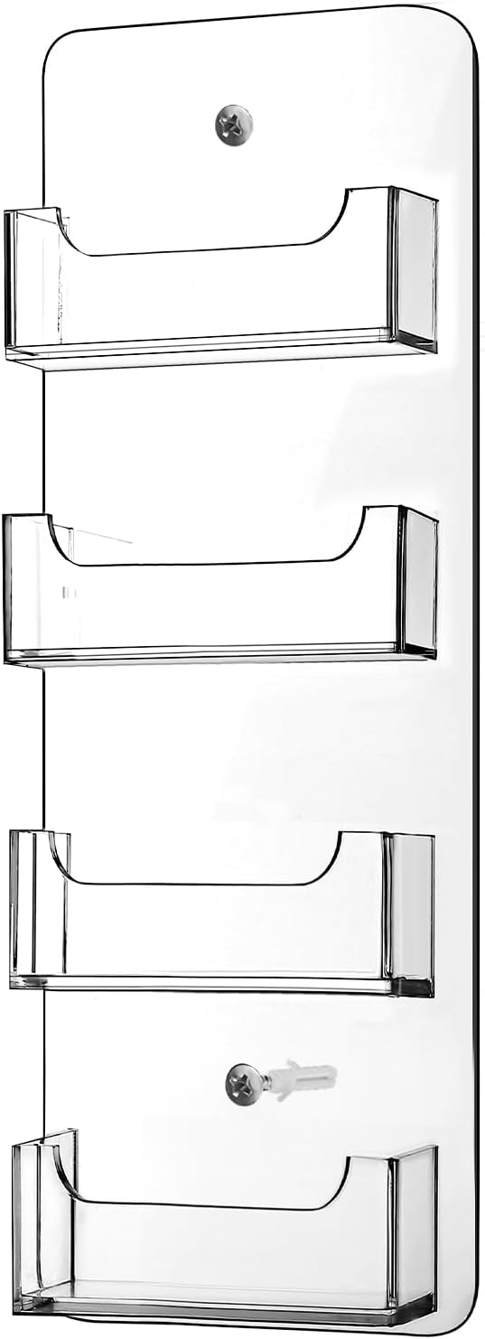 Amazon.com : Hillban Acrylic Business Card Holder Wall Mount Clear ...