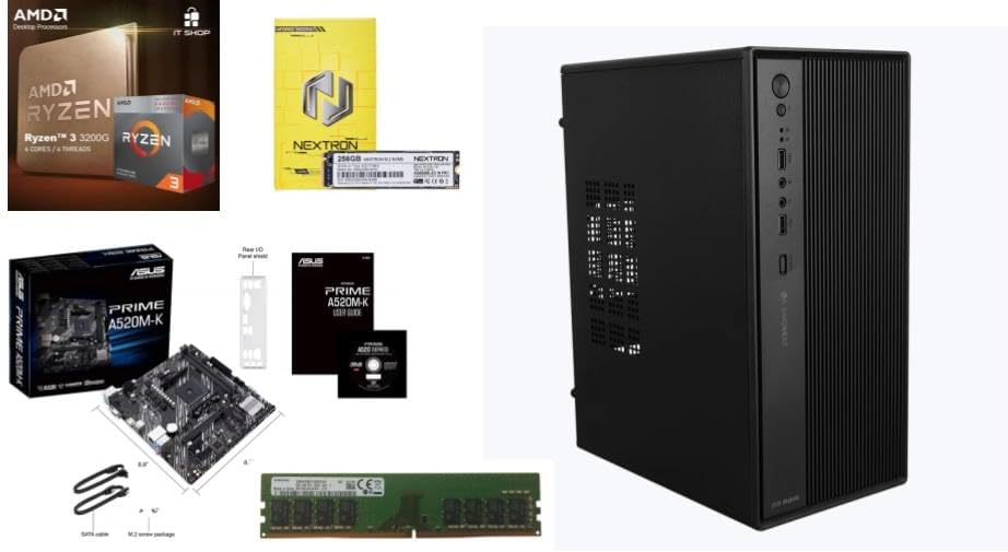 Budget Gaming PC Combo, AMD RYZEN 3 3200G, A520M-K Motherboard, 256GB ...