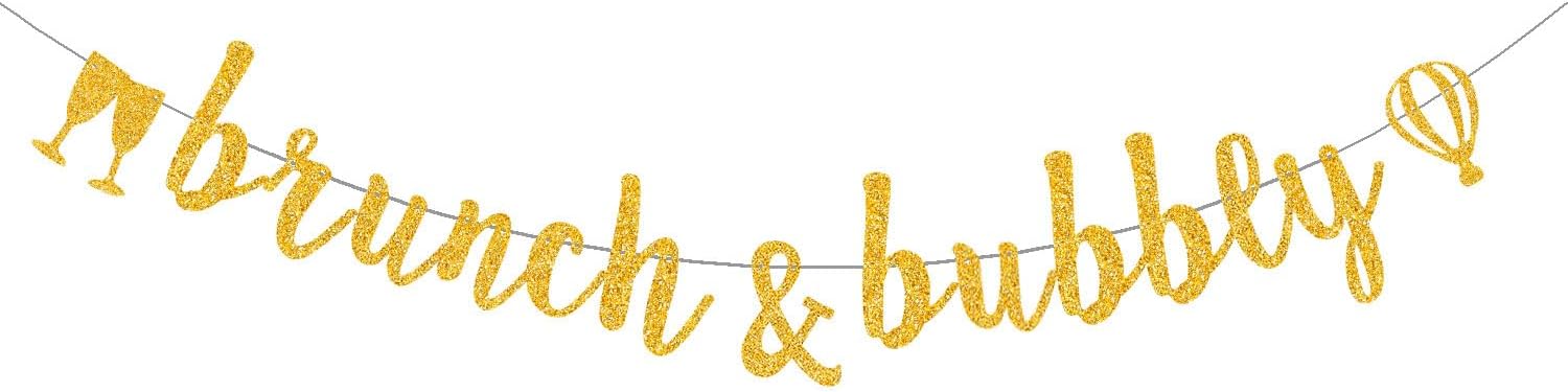Amazon.com: Brunch & Bubbly God Glitter Banner,Wedding Bachelorette ...