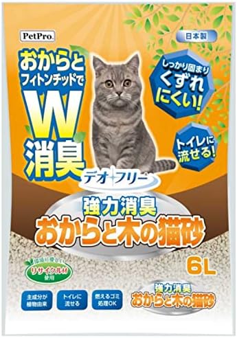 Amazon | ペットプロ デオフリー 強力消臭 おからと木の猫砂 6L | PetPro | 猫砂 通販