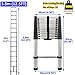 Telescopic Ladder Foldable Ladder 12.5ft/3.8m Extendable Ladder with ...