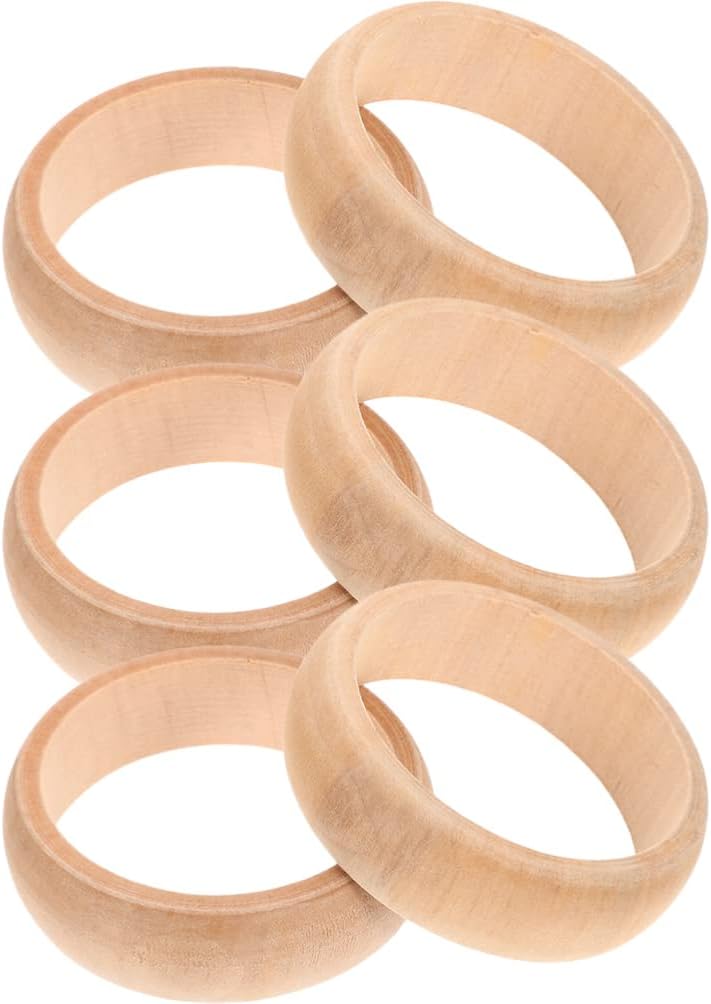 Amazon.com: Happyyami Blank Wooden Bracelets 6Pcs Unfinished Wood ...