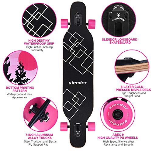 Snapklik.com : Slendor Longboard Skateboard 42 Inch Drop Through Deck ...