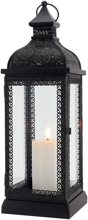 Amazon.com: 2 Pack Large Luxury Lantern Decorative Tall 20 Inches Black ...