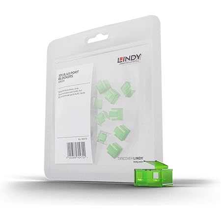 LINDY 40470 10 Port Schlösser sichern RJ45 Buchsen mit Schlüssel ...
