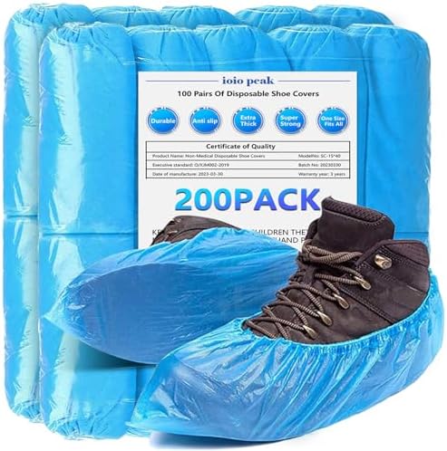 Premium Disposable Shoe Covers – 100 Pack (50 Pairs) Durable XL Booties ...