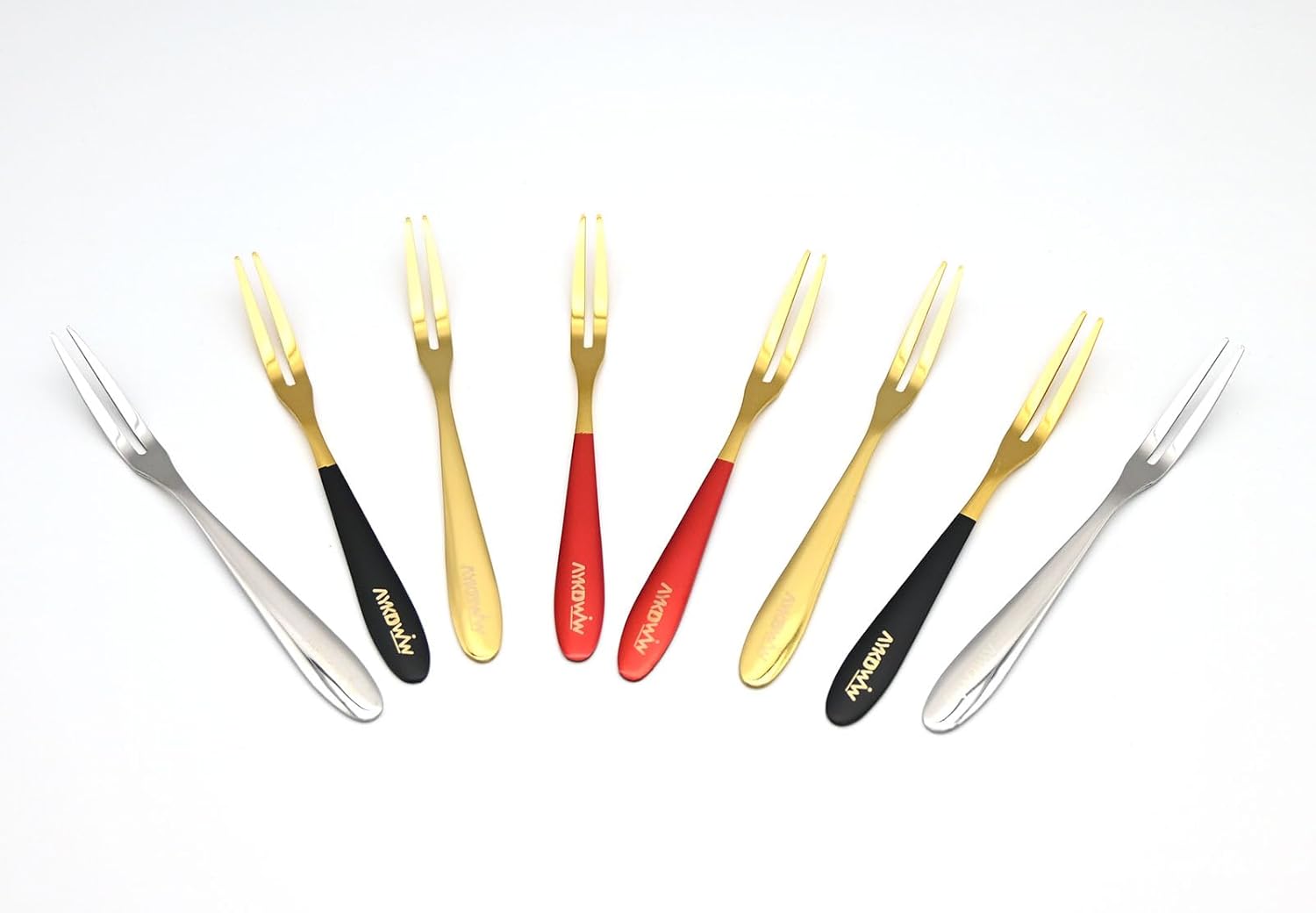 Amazon.com: Eight Pieces 304 Stainless Steel Fruit Forks Colorful Mini ...