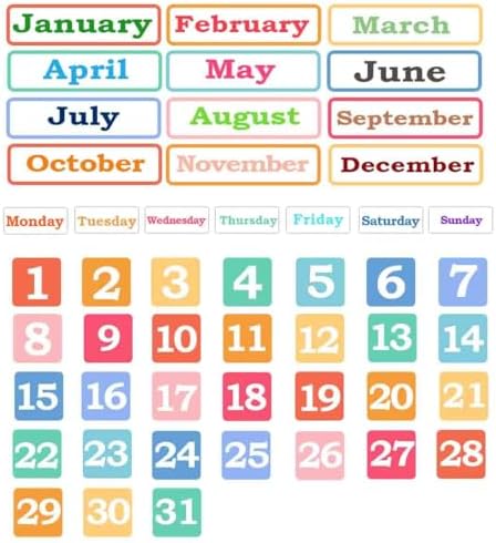 Amazon.com: Calendar Magnets for Whiteboard and Refrigerator 50 Pieces ...
