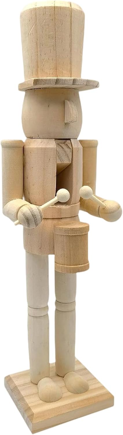 Amazon.com: Prakixek Christmas Unfinished Nutcracker 15", Wooden Figurines DIY Blank Unpainted ...