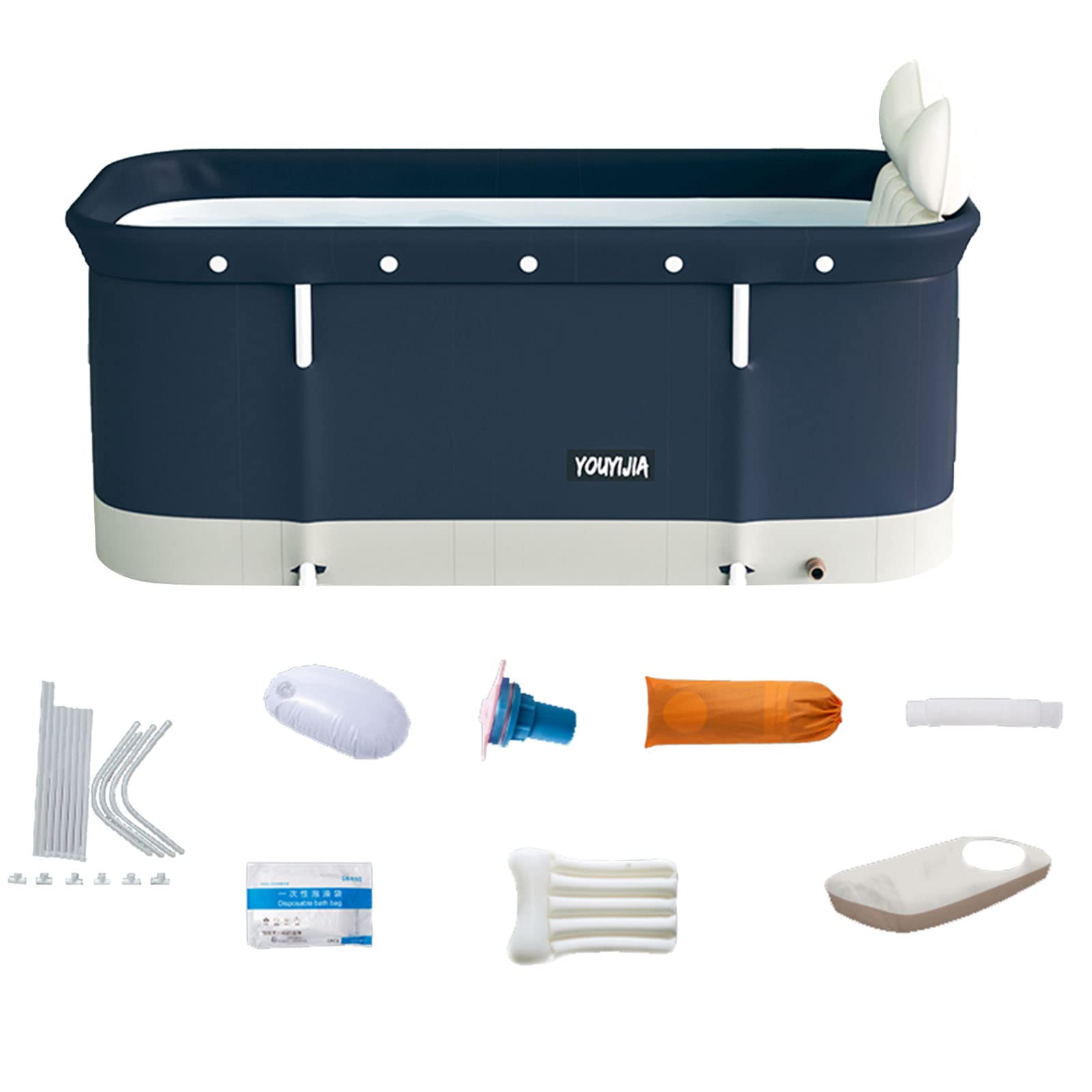 Portable Folding Tub Bucket Kit - Foldable Soaking Standing Bathtub ...