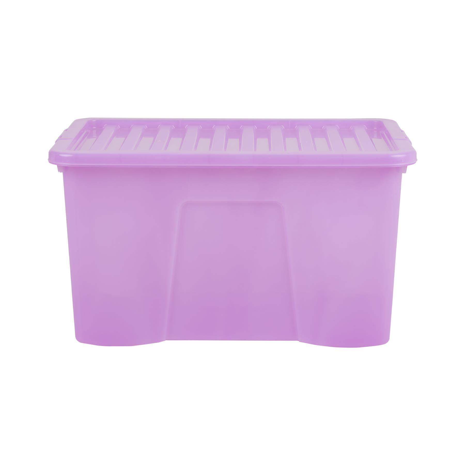 Wham Crystal 60 Liter Storage, Heavy Duty Plastic Storage Box With Lids ...