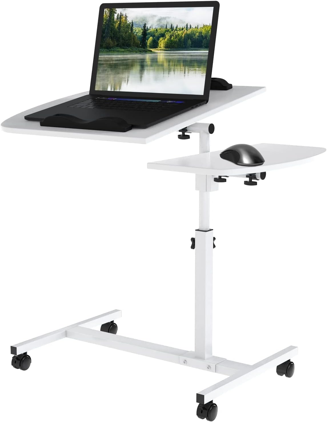 Lvhecforhm Table de Lit a Roulette, Hauteur Ajustable Laptop Support de ...