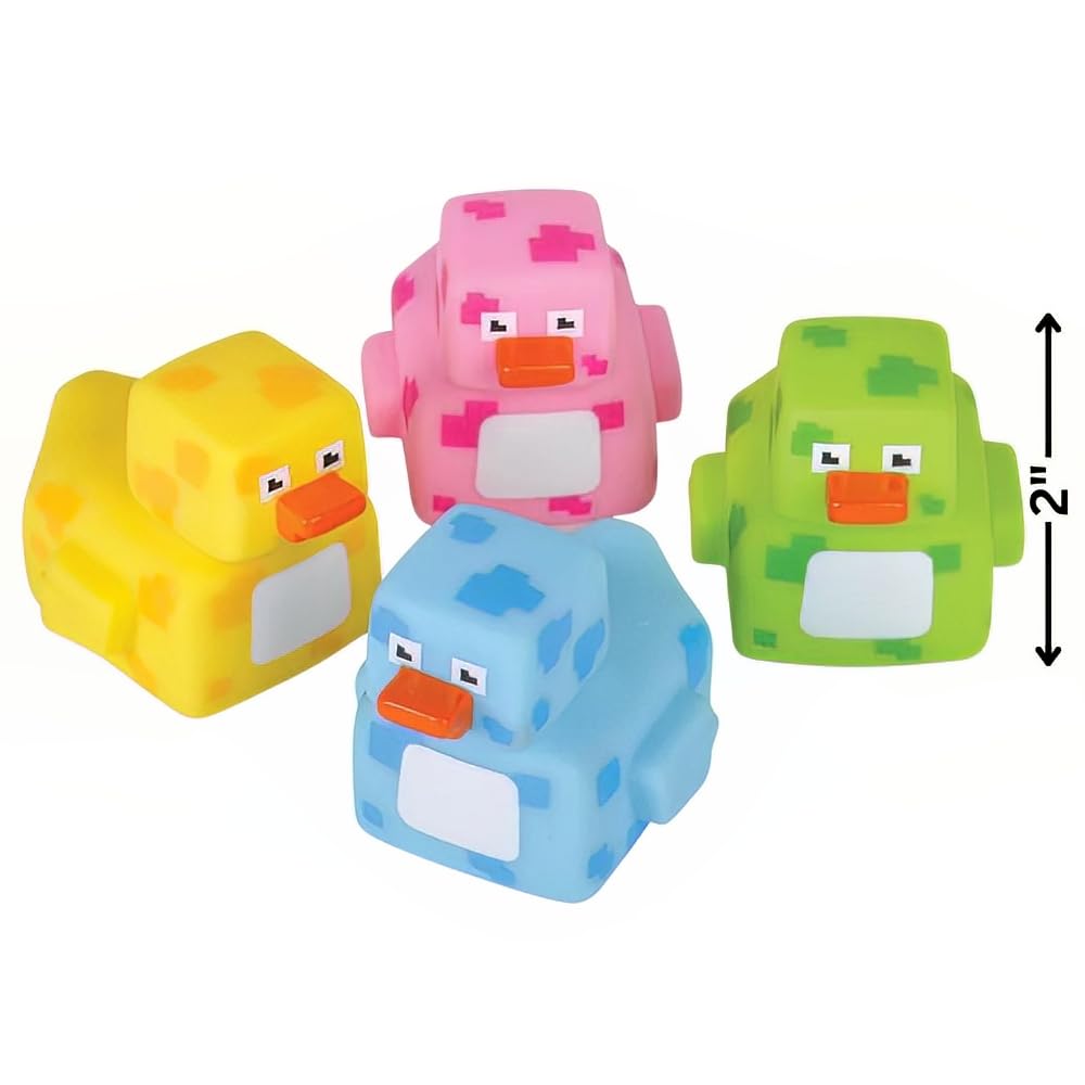 Minecraft Squishy Duck Real Life Mind Craft Digital Small Rubber Duck