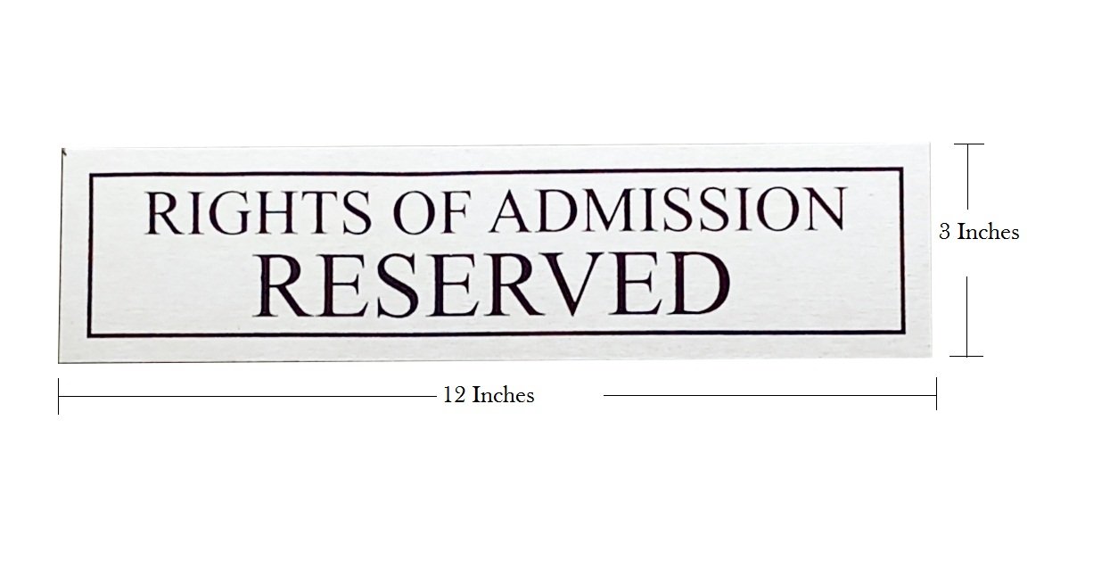 THW® Stainless Steel Self-Adhesive “Rights of Admission Reserved ...