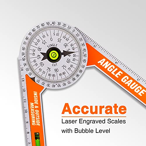 Mecurate Miter Saw Protractor, Inch/Metric Miter Protractor with Bobble ...