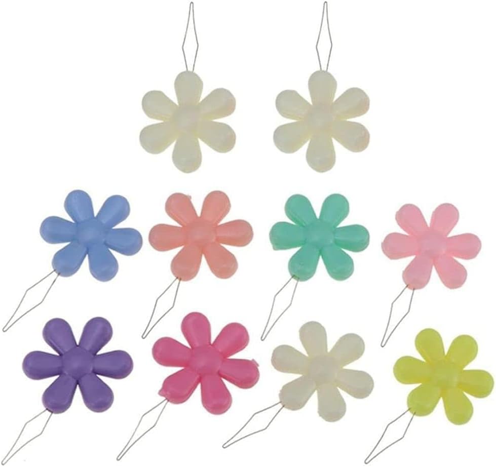 10Pcs Needle Threaders, Plastic Flower Head Wire Loop Needle Threaders ...