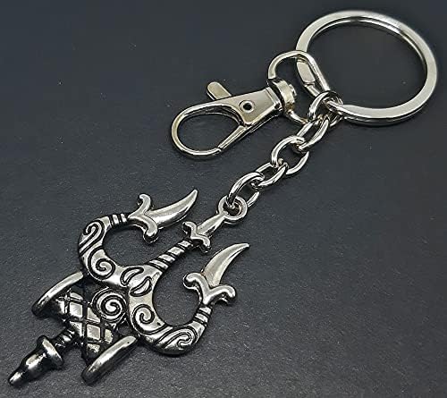 Shoppersduniya Trishul Damru Lord Shiv Shankar Metal Keychain (silver ...