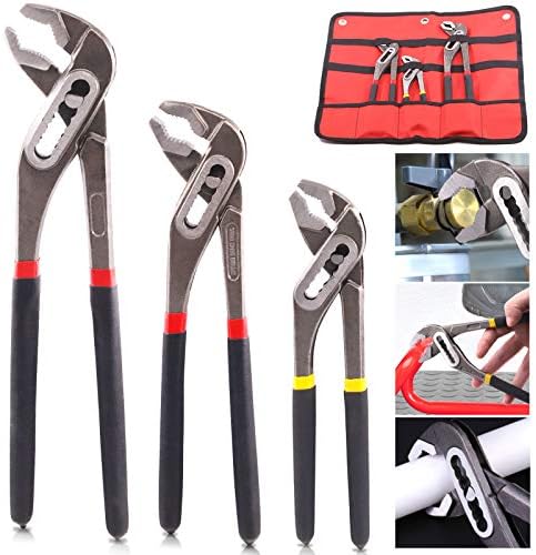 Keadic 3 Pack Adjustable Water Pump Pipe Tools, 8-12 Inch Groove Pliers ...