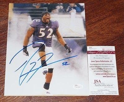 RAY LEWIS Signed BALTIMORE RAVENS "Smoke Intro" 8x10 + JSA COA W516240 ...