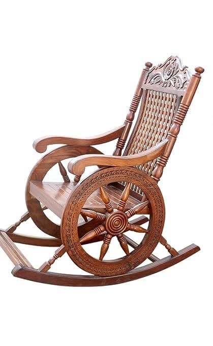 Relaxing Wooden Rocking Chair with Exquisite Detailing : Amazon.in ...