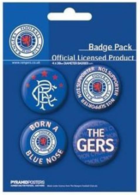 BP80272 Rangers FC, Badge Pack - Set of 4 badges : Amazon.co.uk: Fashion