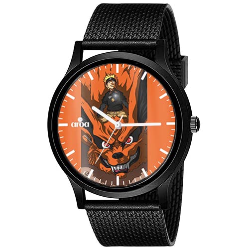 Buy AROA Watch New Watch for Naruto and Kurama Model : 090 Black Metal ...