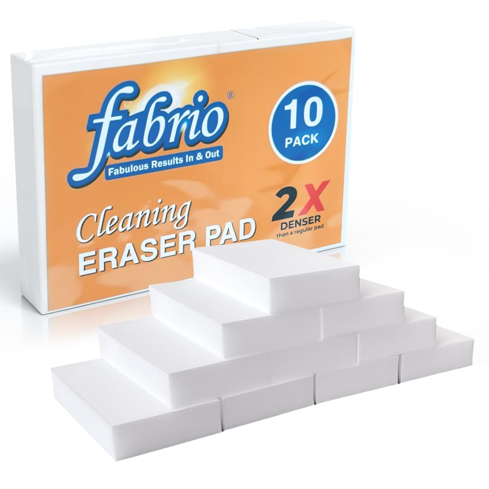 FABRIO Melamine Cleaning Eraser Sponges - Pack of 10 (2 x Denser ...