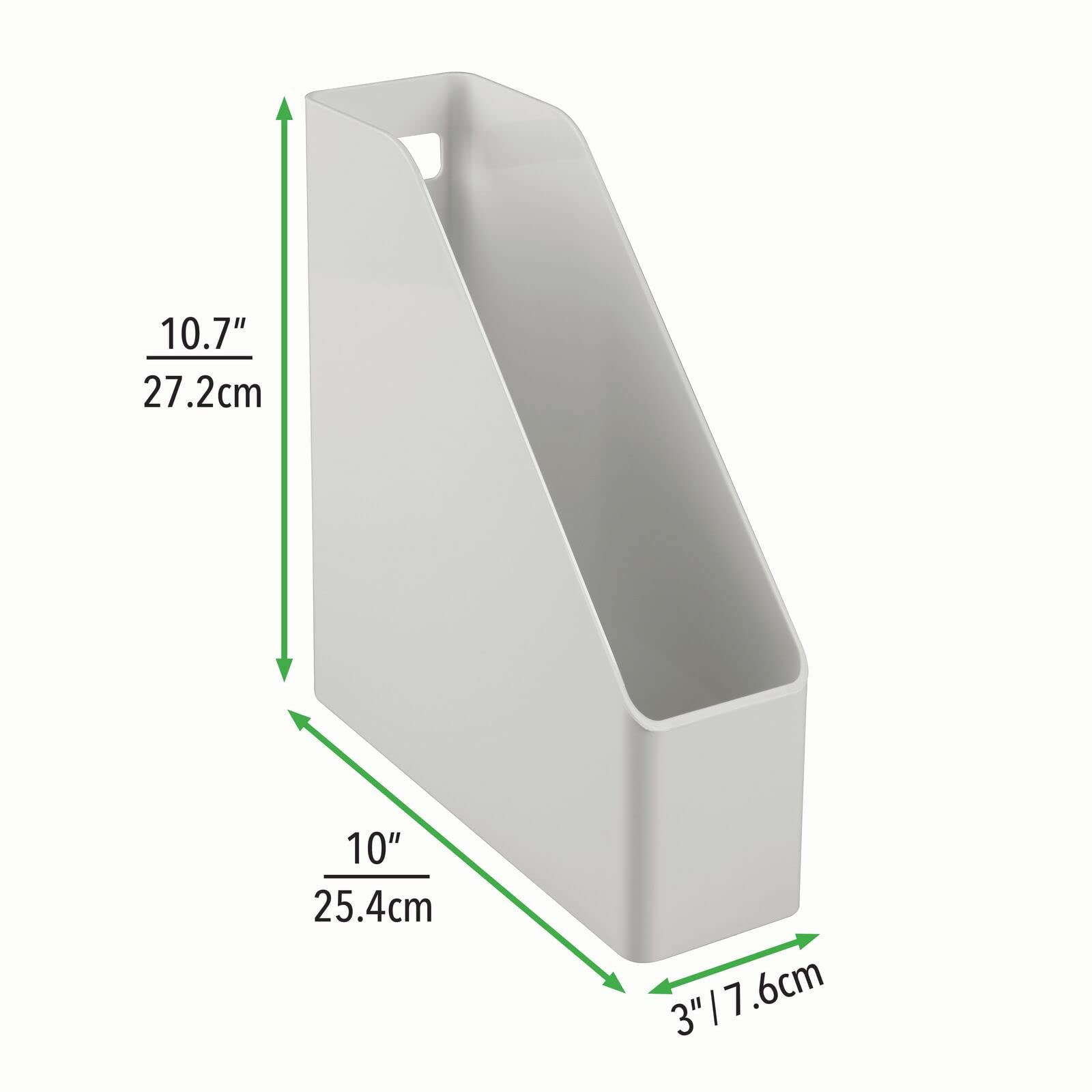 mDesign Plastic Slim Vertical File Folder Bin Storage Organizer with ...