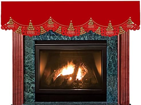 Amazon.com: White Christmas Fireplace Mantel Cover – Lace Reindeer ...