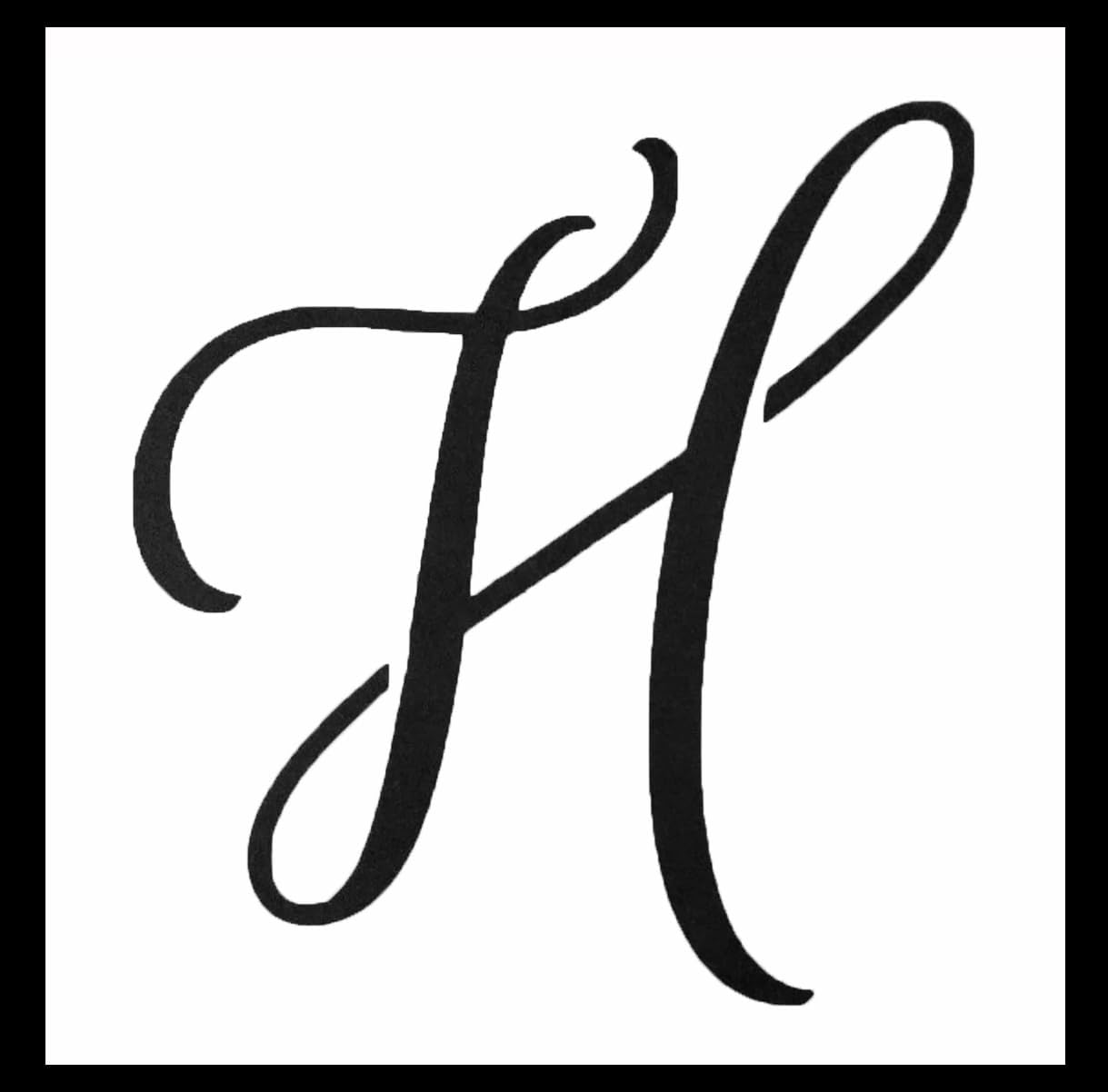 Amazon.com : Large Big Script Cursive Letter H 11" x 8.5" Arts and ...