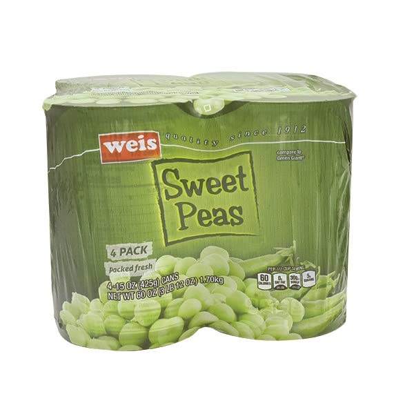 Amazon.com : Weis Quality, Sweet Peas Cans, 60 Ounce, 4 Count : Grocery ...