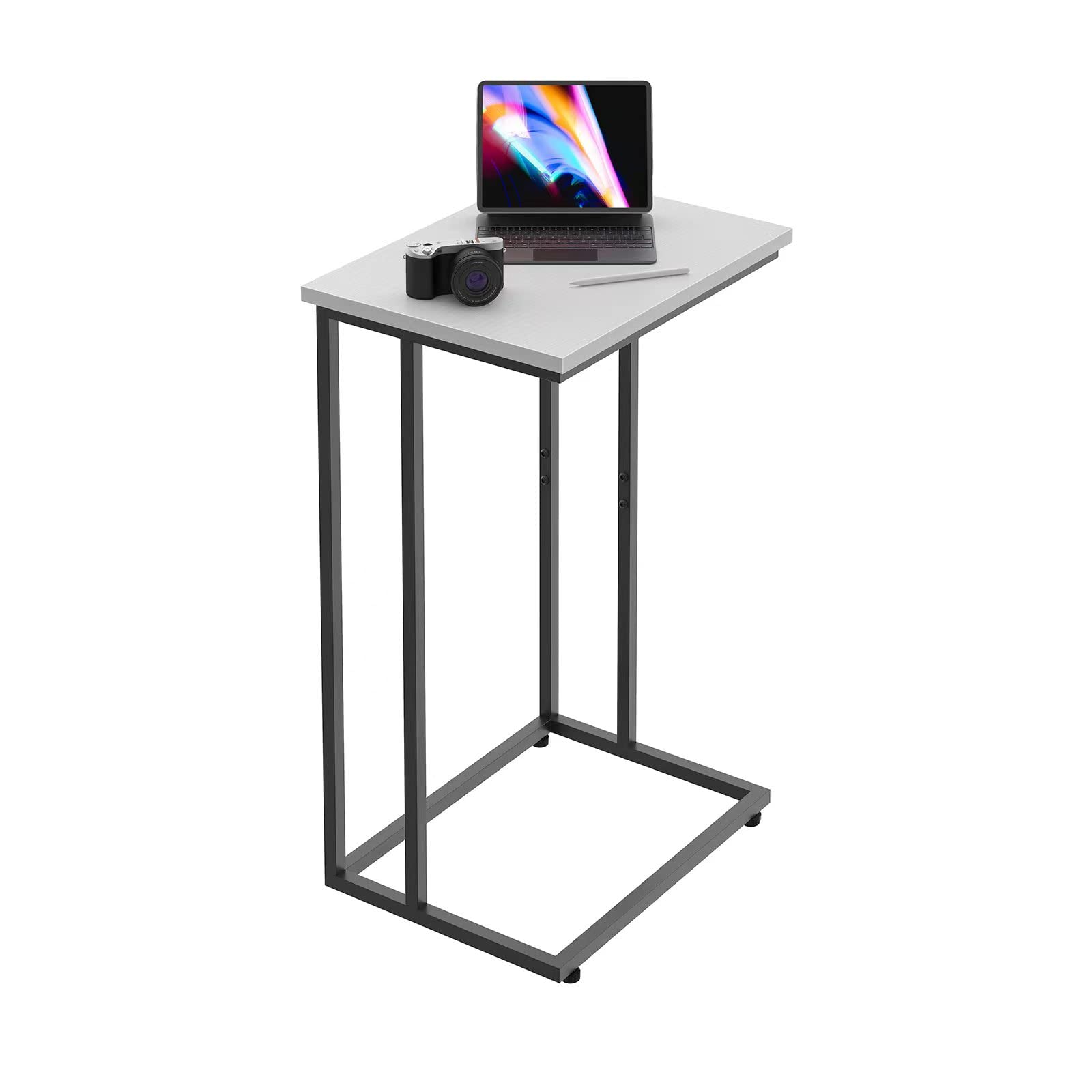Innerjoin Wide C Side Table,C Couch Laptop Table with Metal Frames ...