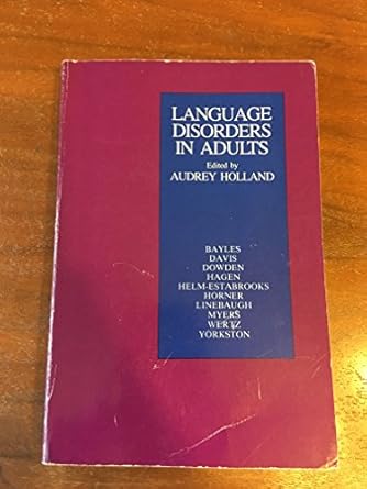 Amazon.com: Language disorders in adults: Recent advances (Speech ...