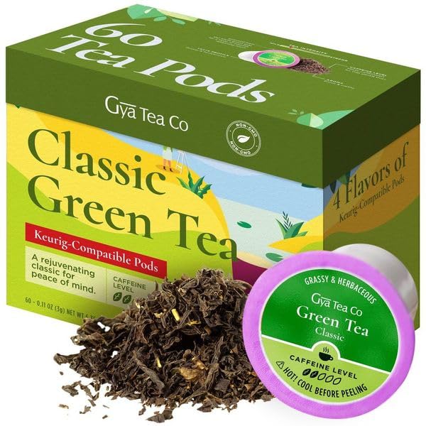 Amazon.com : Gya Tea Co Classic Green Tea K Cups for Keurig - Mildly ...