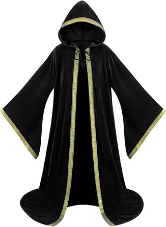 Amazon.com: LMYOVE Adult Wizard Robe Costume Full Length Velvet Cloak ...