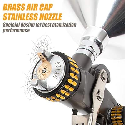 BEETRO HVLP Air Spray Gun, 1000ml Capacity 14.3CFM 29-32psi 1.4mm/1.8mm ...