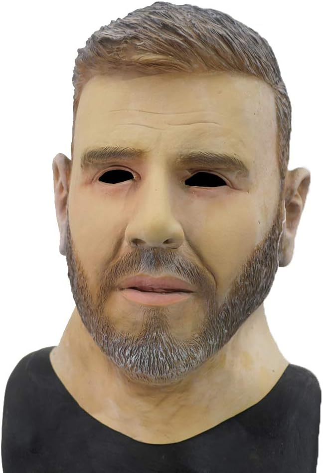 Amazon.com: Latex Human Face Mask Strong Man Party Costume Cosplay ...