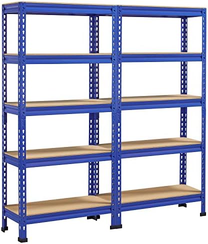 Storalex Pack of 3 Extra Deep Garage Racking Units - Blue 600mm Deep ...