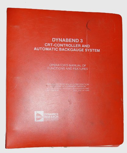 Dynabend 3 CRT-Controller and Auto. Backgauge Manual: Dyanbend: Amazon ...