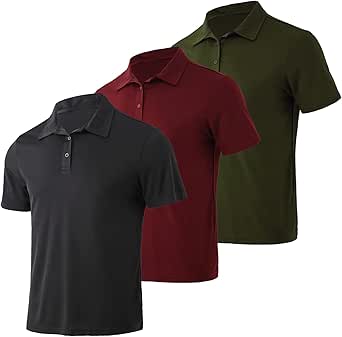 Amazon.com: Gary Com Paquete de 3 camisas polo para hombre, 3 botones ...