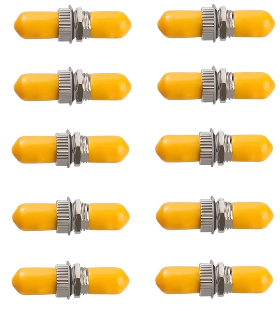 HANUTECH ST Fiber Barrel Connector, ST to ST Bulkhead Fiber Coupler ...