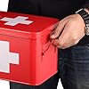 Red Medicine Box | Medicine Tin | Metal Medicine Storage Box | Double ...