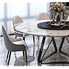Amazon.com - LAKIQ Marble Round Dining Table with Lazy Susan Modern ...