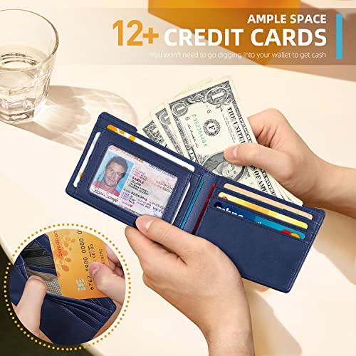 Snapklik.com : RUNBOX Slim Wallet For Men Minimalist Leather Bifold ...