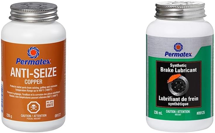 Permatex Copper Anti-Seize (226g) and Silicone Brake Lubricant (236ml ...