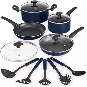 Amazon.com: Bella 12-PC. Cookware Set - Navy