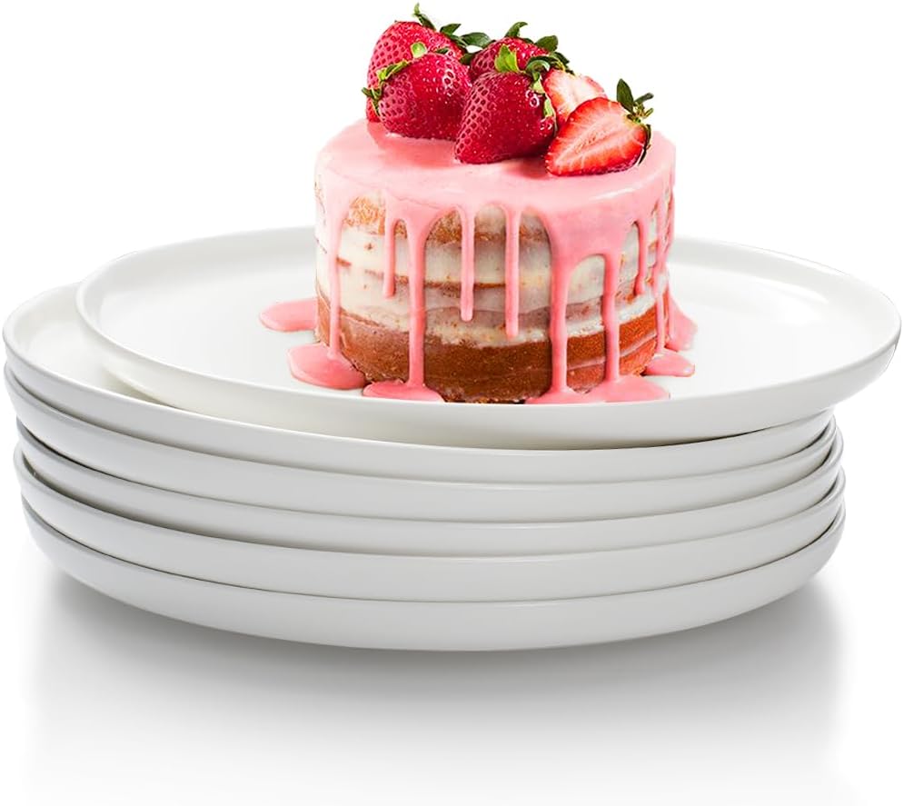 Amazon.com | Sweese 157.001 Porcelain Fluted Dessert Salad Plates - 7.4 ...