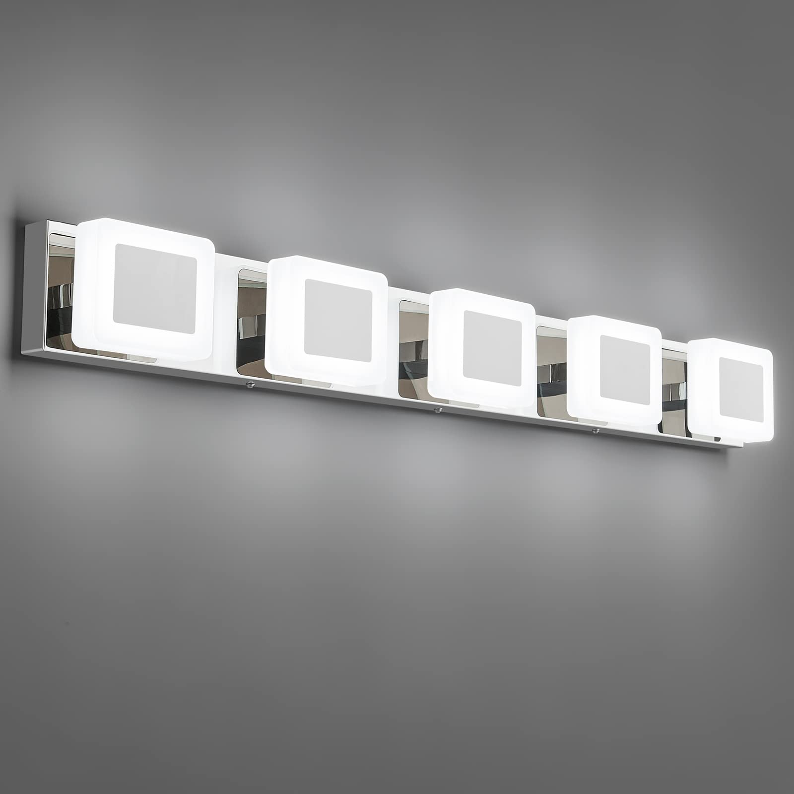 FDPBY 5 Light LED Bathroom Lights Over Mirror Chrome Acrylic Modern ...